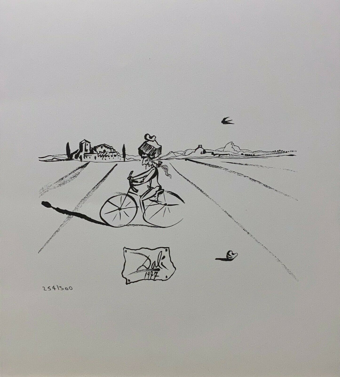 SALVADOR DALI "Bicycle Man" Limited Edition Colour Lithograph ...